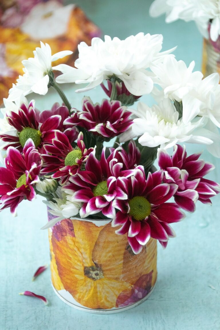 Blumenvasen aus Konserven - Serviettentechnik - The inspiring life