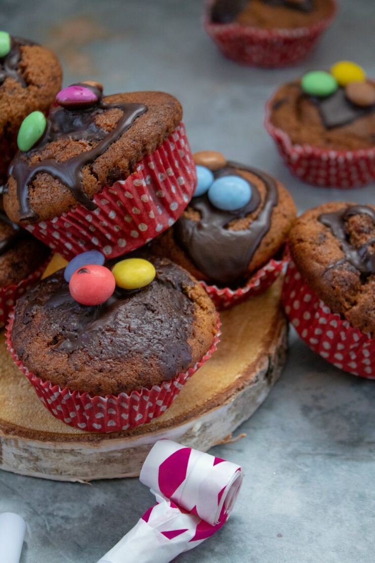Saftige Schokomuffins mit Schokolinsen - The inspiring life