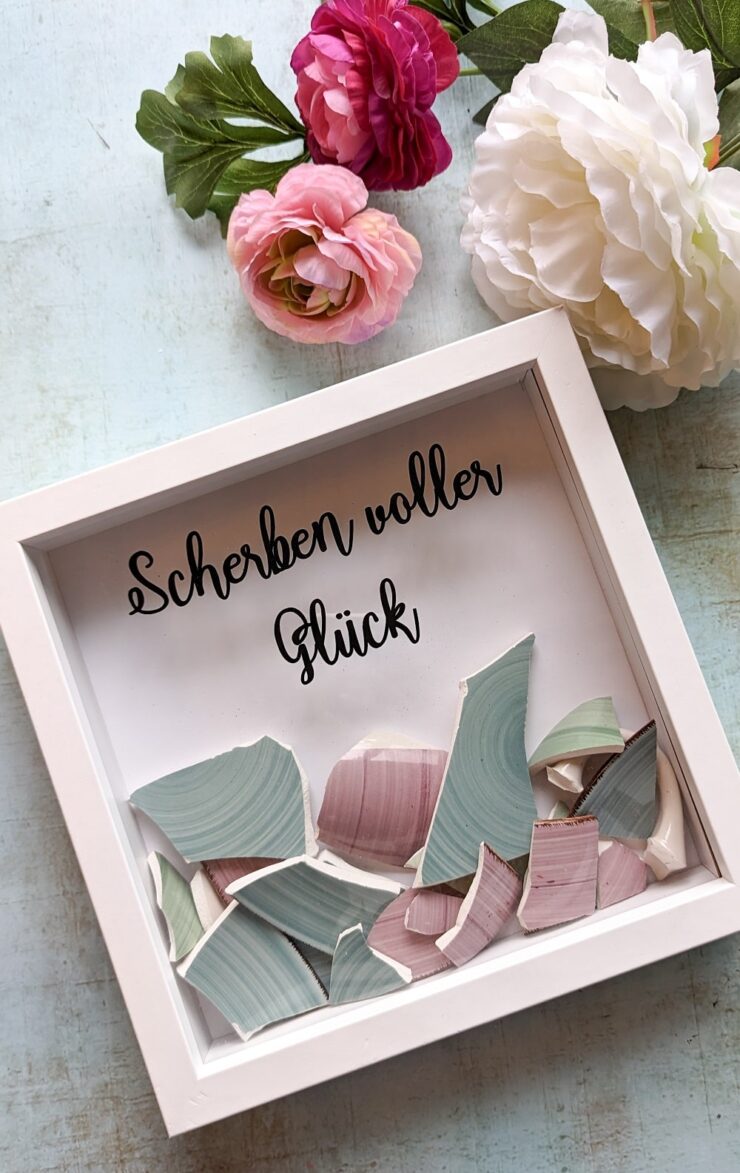Polterabend Geschenk - Scherben im Bilderrahmen - The inspiring life